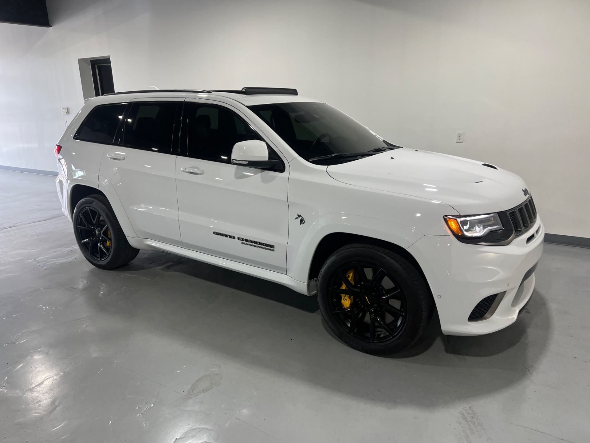 Used 2021 Bright White Clear Coat Jeep Grand Cherokee TRACKHAWK SUPERCHARGED 4X4 SUV Trackhawk ...
