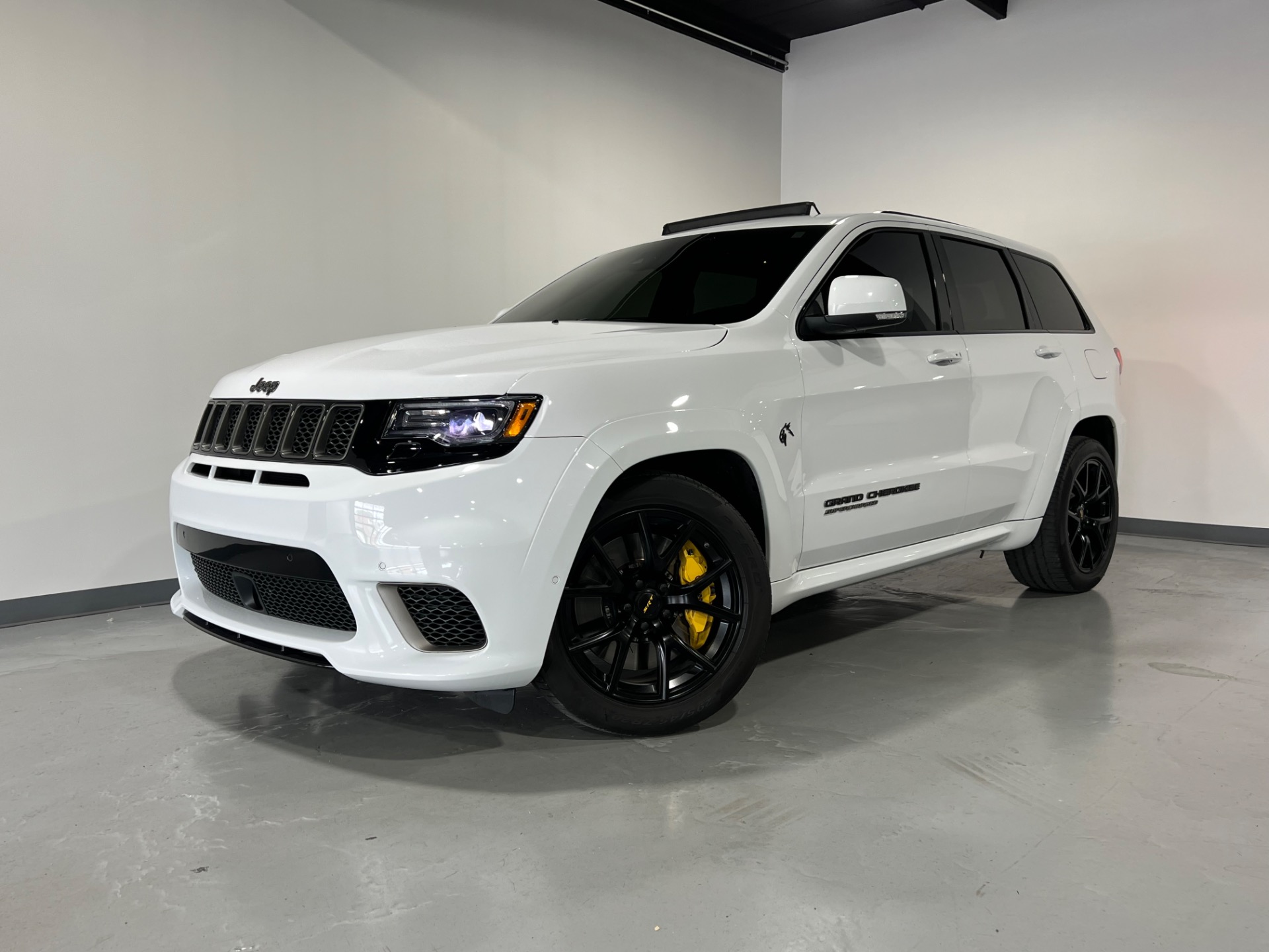 Used 2021 Bright White Clear Coat Jeep Grand Cherokee TRACKHAWK ...